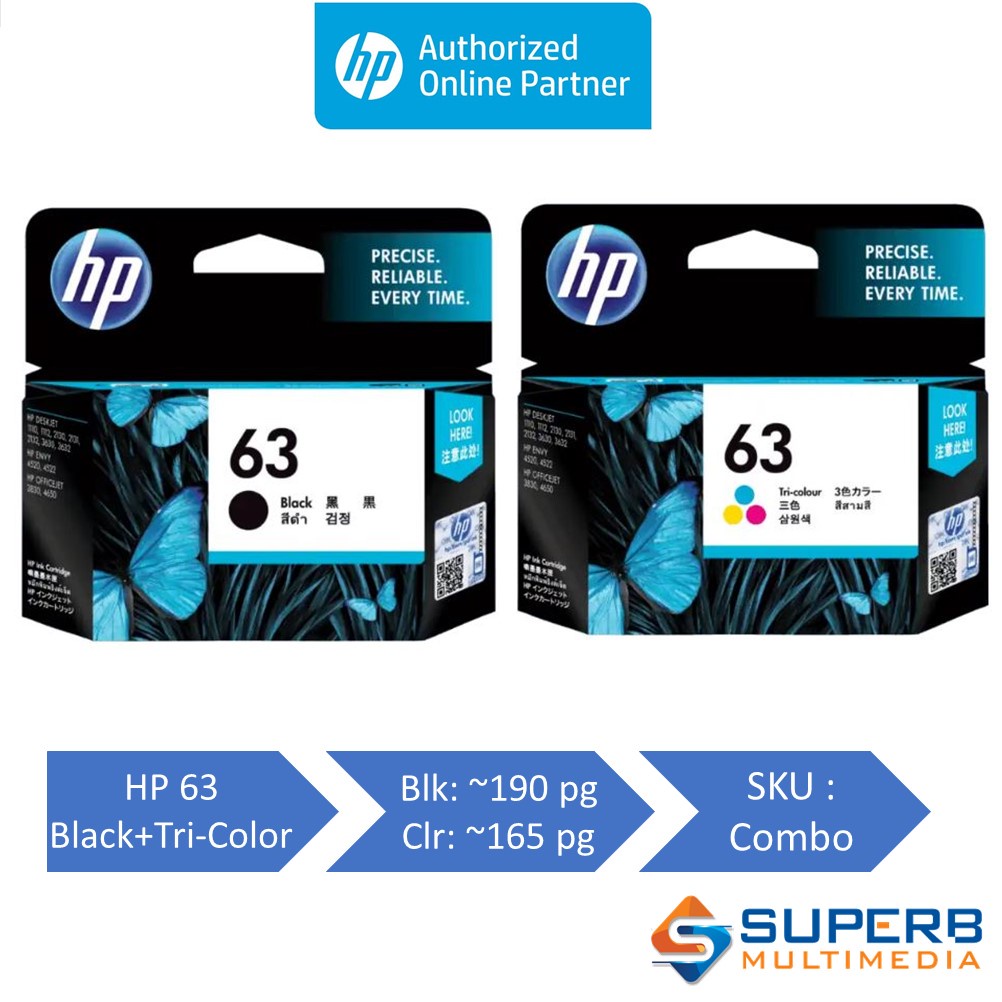HP 63 Original Single Pack Combo | Shopee Malaysia