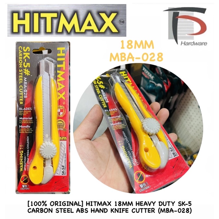 [100% ORIGINAL] HITMAX 18MM HEAVY DUTY SK-5 CARBON STEEL ABS HAND KNIFE ...