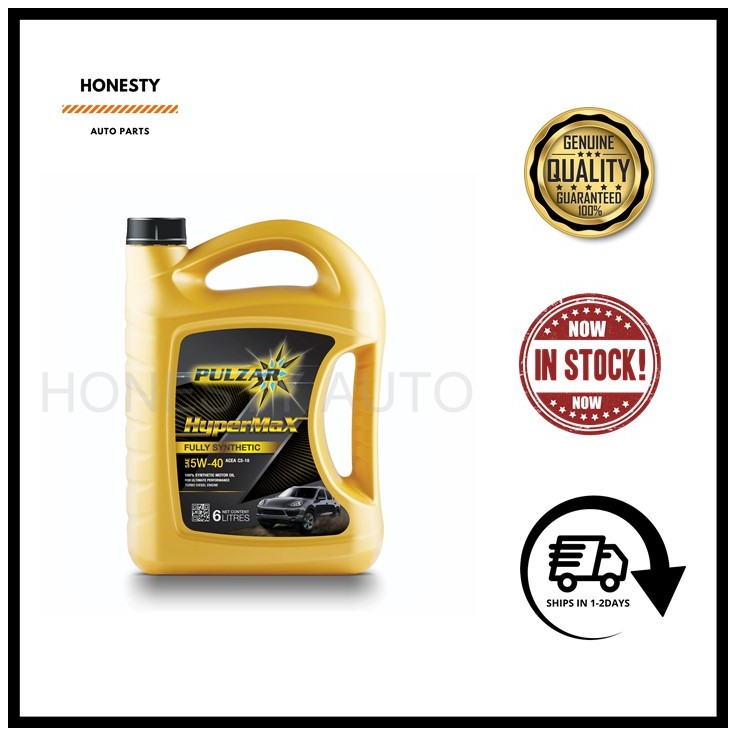 PULZAR SAE 5W-40 HYPERMAX FULLY SYNTHETIC API SN/CF 6L(FREE 1L) | Shopee Malaysia