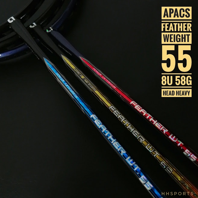 APACS Racket FEATHER WEIGHT 55 ( FREE Stringing+Grip ) HEAD HEAVY ...