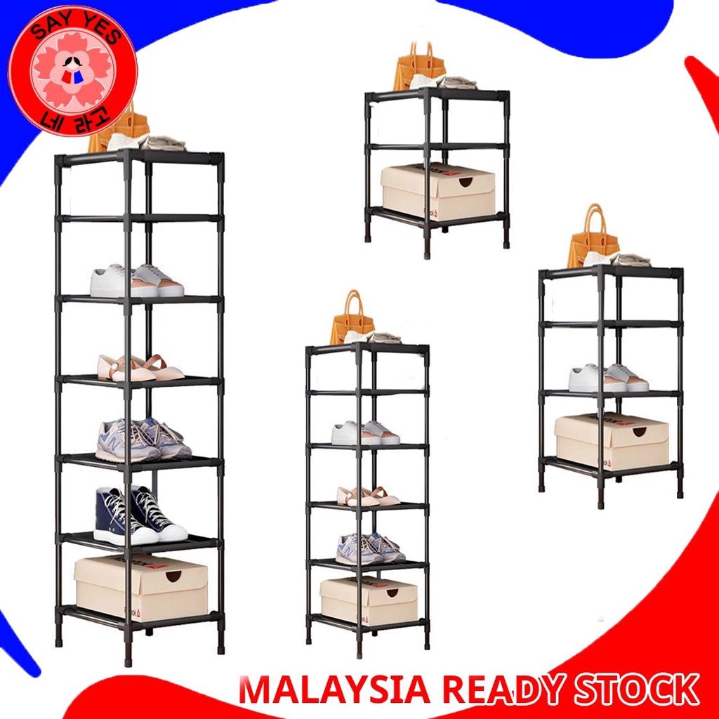 SayYes Single Row Shoe Rack Space Saving Corner Shoe Cabinet High Multi ...