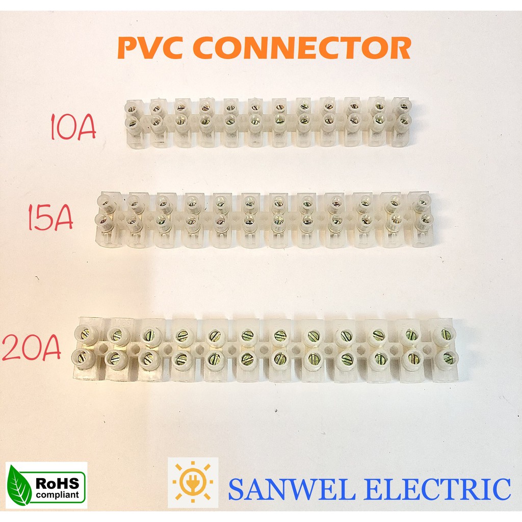12-Way 10A, 15A, 20A PVC Quick Cable Connector Terminal Block | Shopee Malaysia