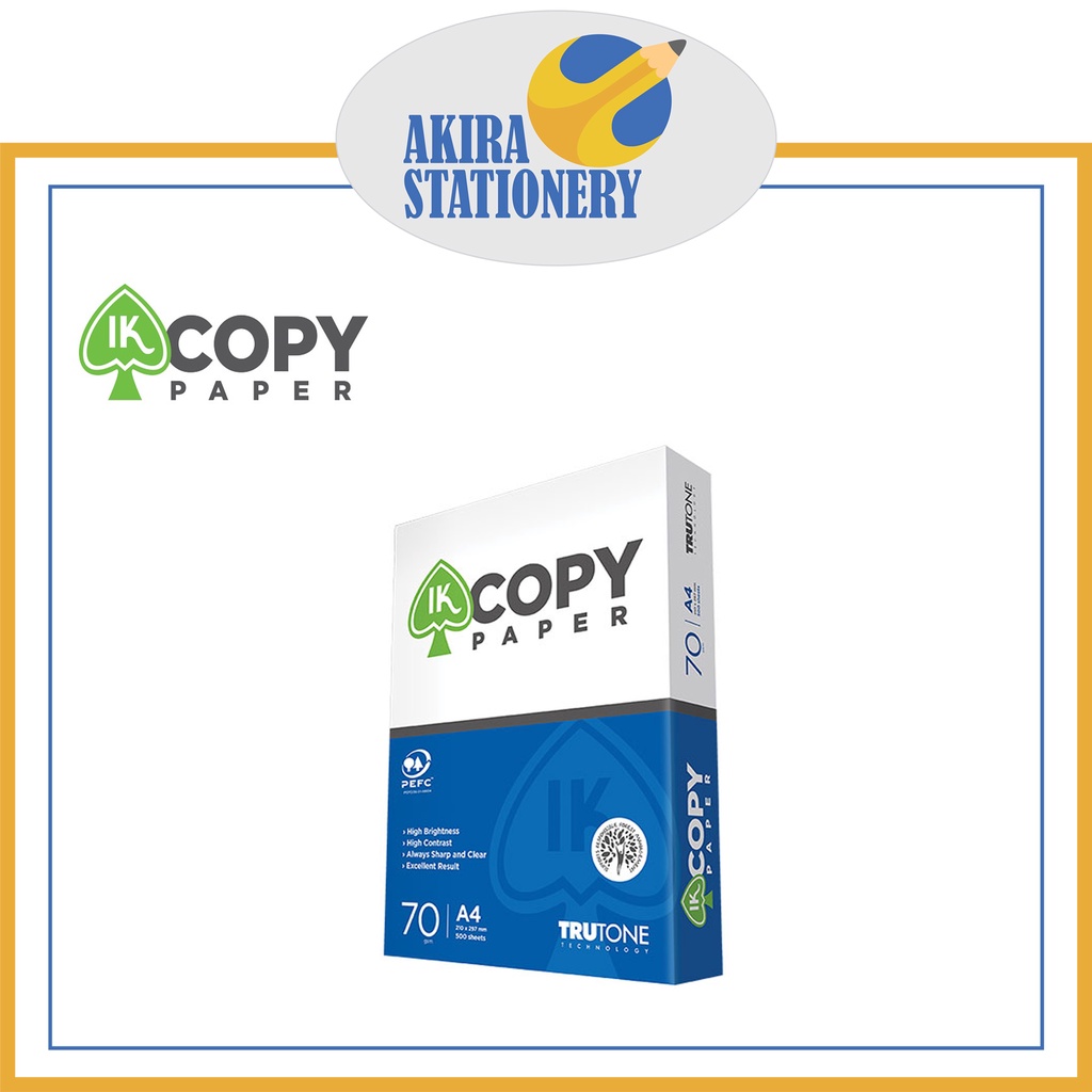 Hvs PAPER A4 & F4 70gr IK COPYPAPER/IK COPY PAPER 1ream/500 Sheets ...