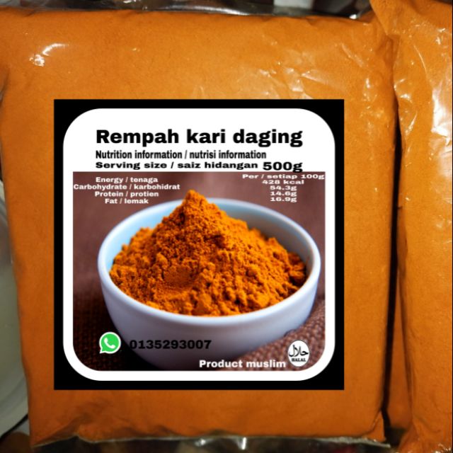 🔥Rempah kari daging 500g🔥seakan rempah giling | Shopee Malaysia