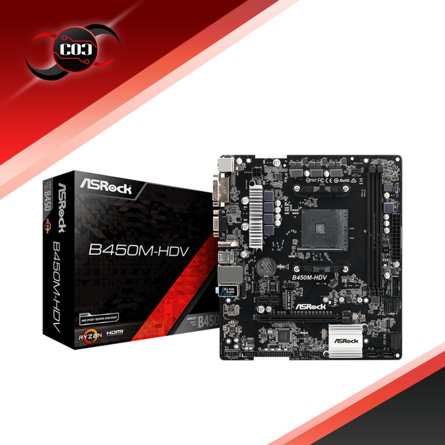 ASRock B450M-HDV (AM4, AMD Promontory B450, DDR4, USB3.1, SATA3 ...