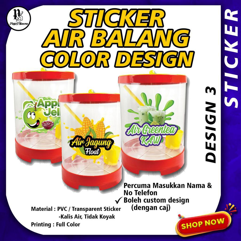 Sticker Air Balang 💥 Transparent atau PVC 💥 Kalis Air, Design Cantik 💥 ...