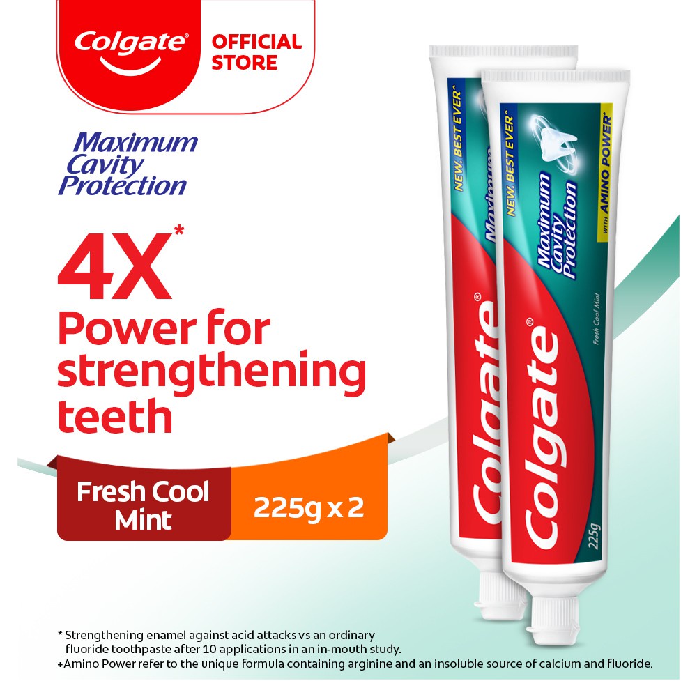 Colgate Maximum Cavity Protection Fresh Cool Mint Toothpaste (225g x 2 ...