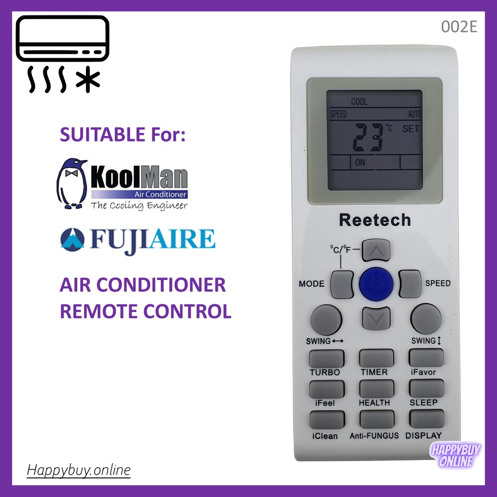 Koolman Air Cond Aircond Air Conditioner Remote Control 002E | Shopee ...