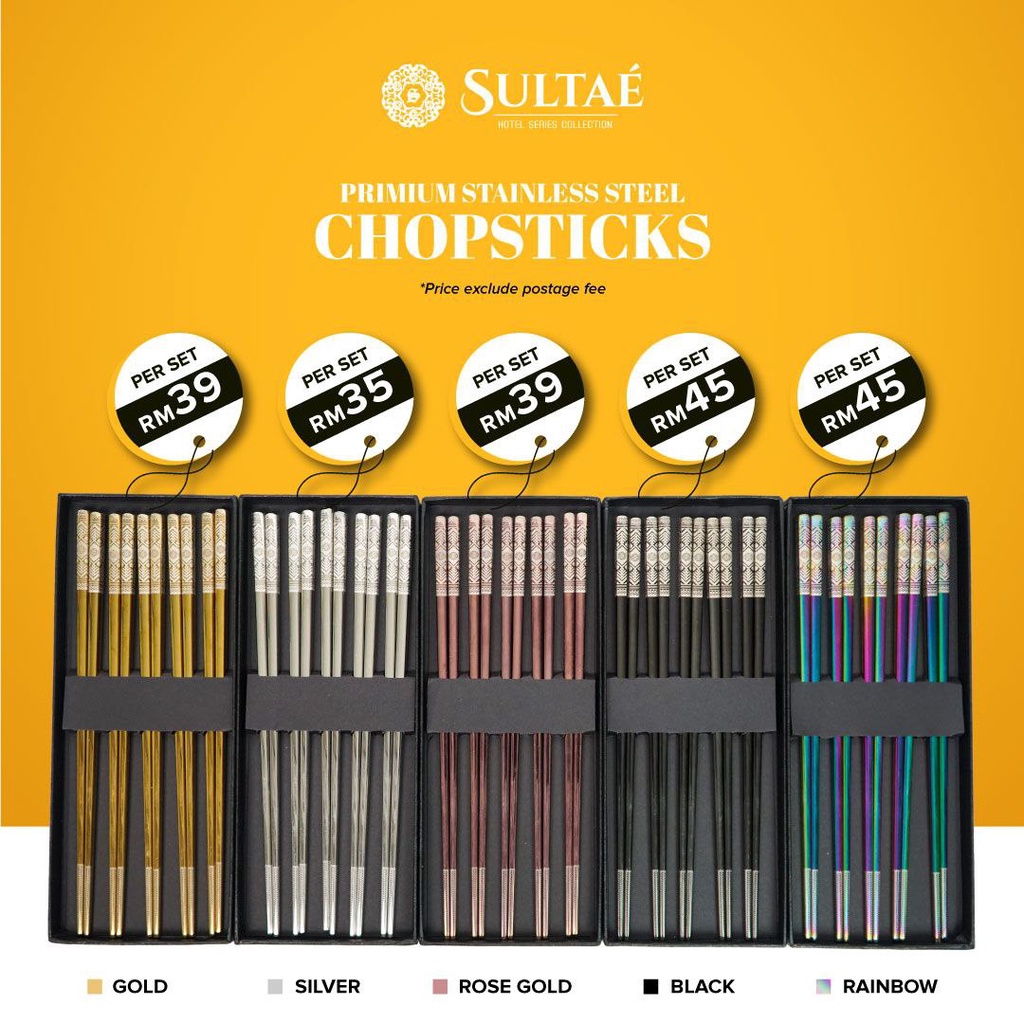 Sultera Sultaé CHOPSTICK Set Stainless Steel The Sultan Penyepit ...