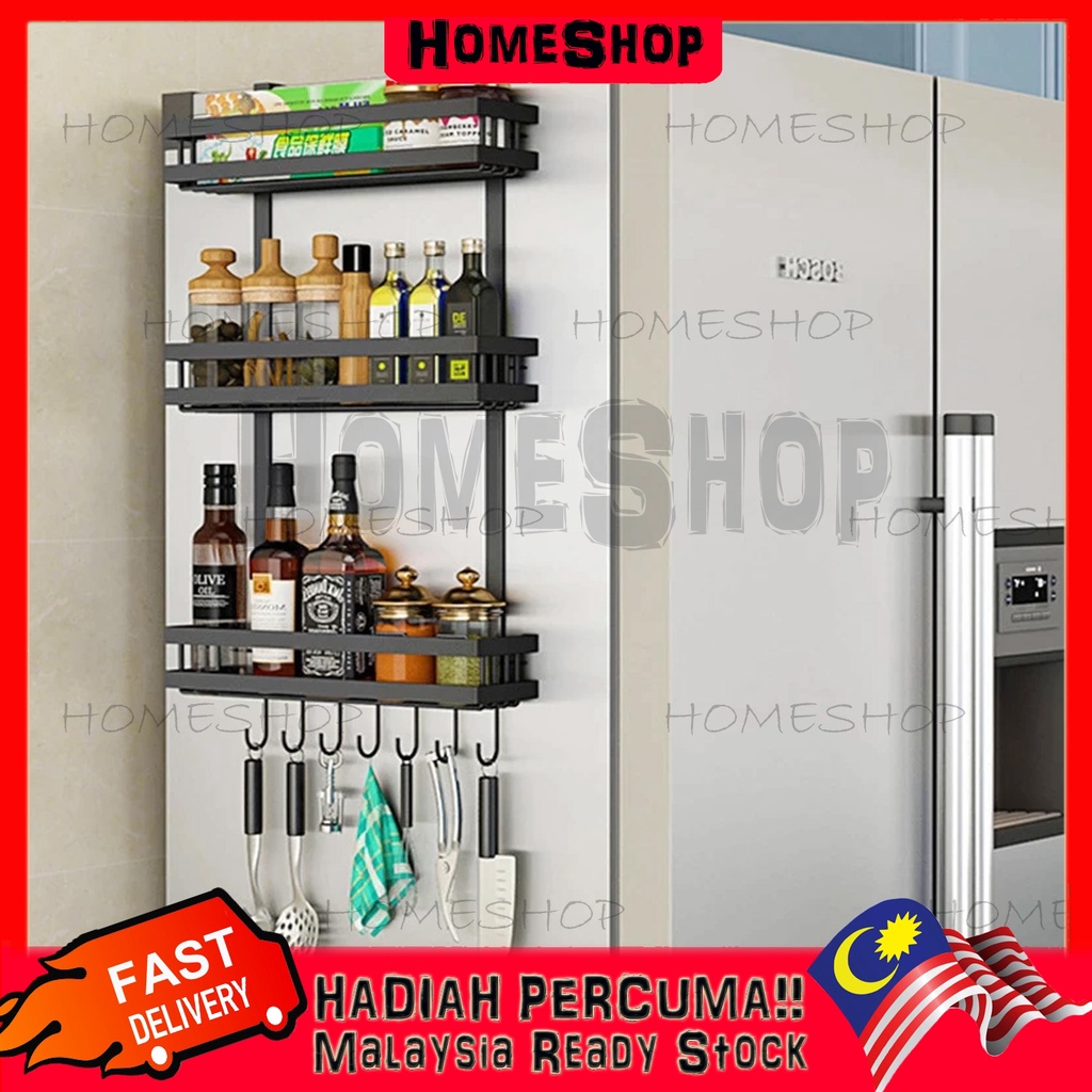 HomeShop 3 Tier Refrigerator Storage Rack Fridge Shelf Kitchen ...