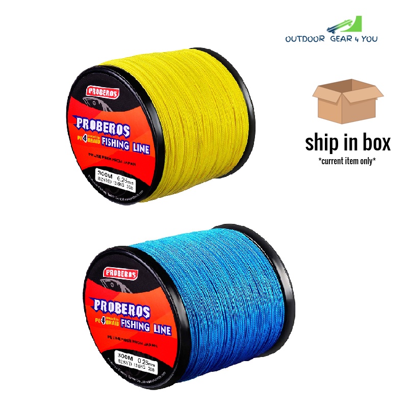 PROBEROS Fishing Line 300m 4 Strands PE Braided Tali Benang Pancing ...