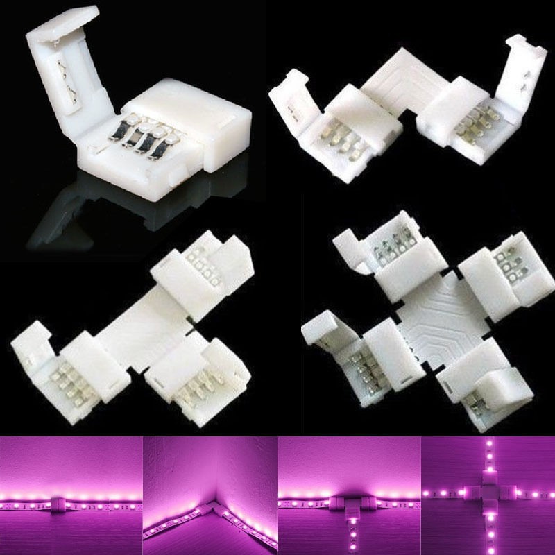 4Pin PCB Corner Connector Strip Light Connector PCB Solderless Connector Strip Connector For Led ...