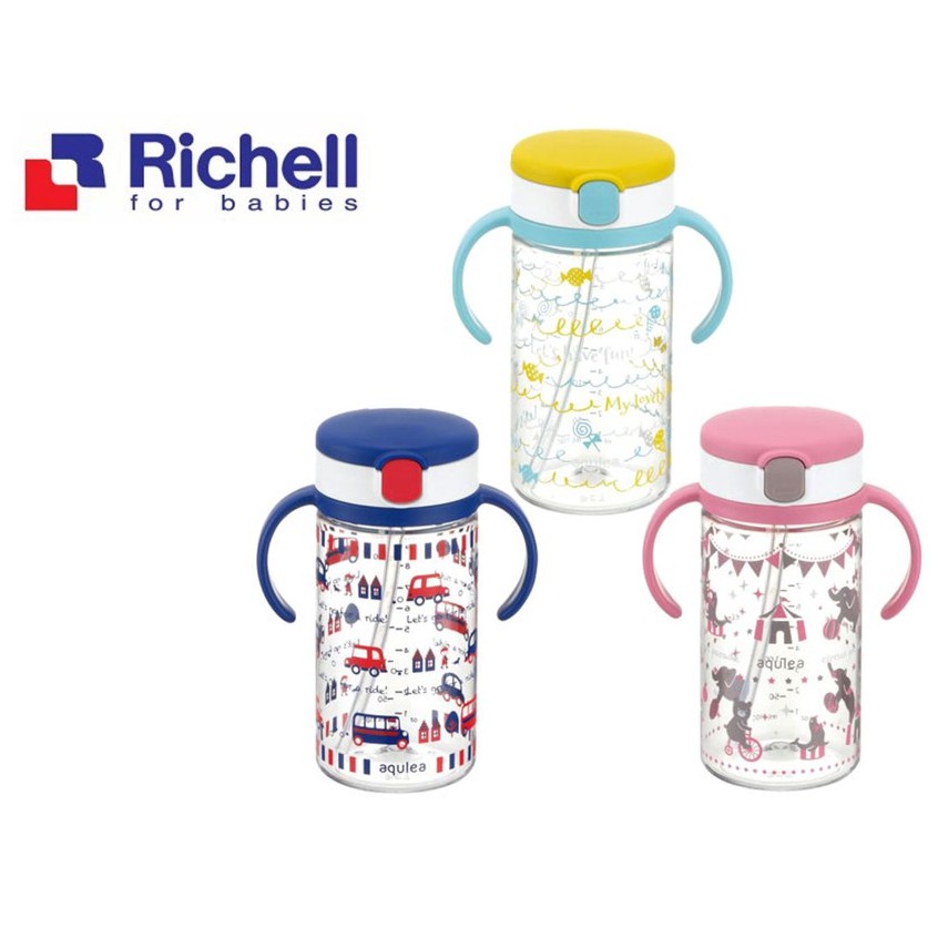 Richell AQULEA Clear Straw Bottle Mug 320ml | Shopee Malaysia