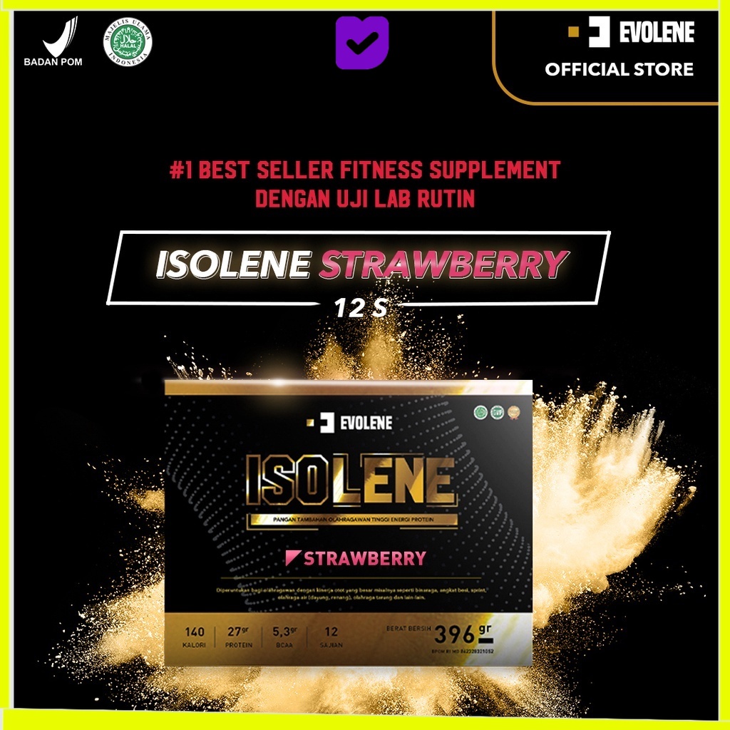 Evolene Isolene Strawberry 396gr/12 Sachet Premium Quality - Muscle ...