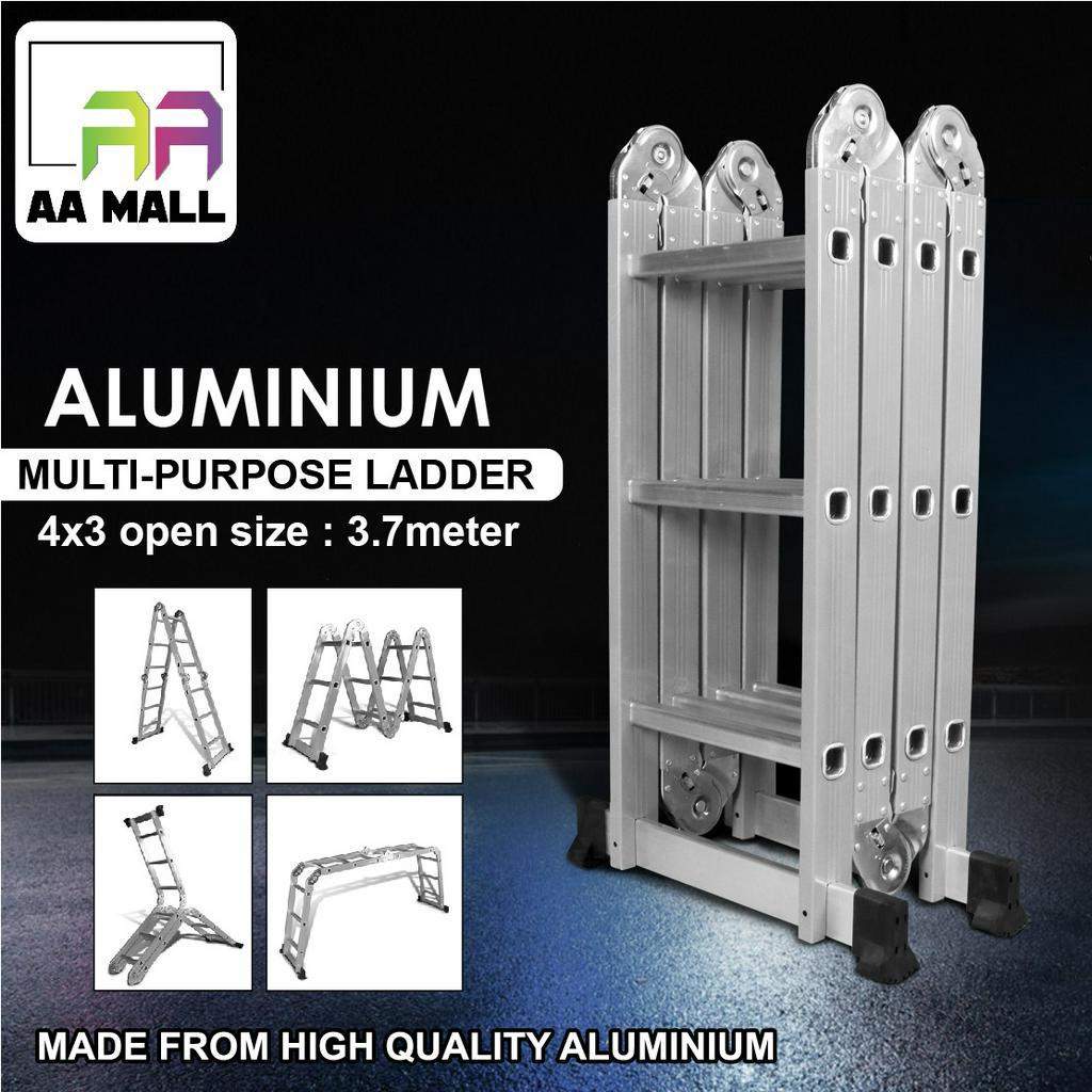 Aluminium Multipurpose Ladder 12 Steps Folding Ladder Medium Duty ...