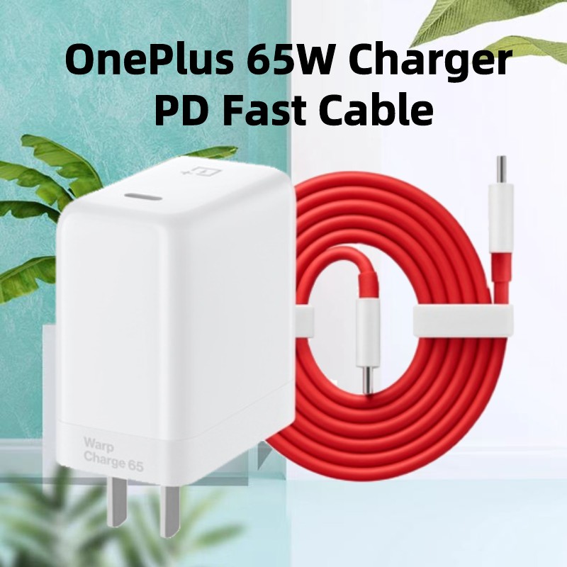 Original OnePlus 8T Warp 65W Flash Charger Dual Type-C PD Fast Cable ...