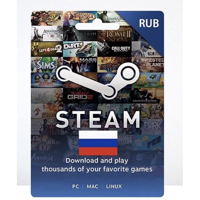 Steam Wallet Code Russia Top up 100/500/1000 Rub Steam Russia ruble руб ...