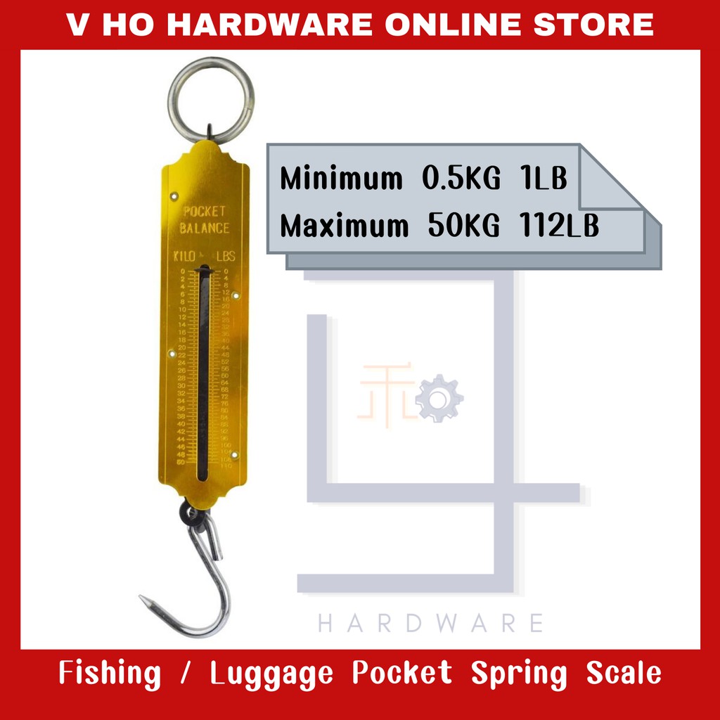 VHO Luggage / Fishing Pocket Spring Balance Weighing Scales 50KG ...
