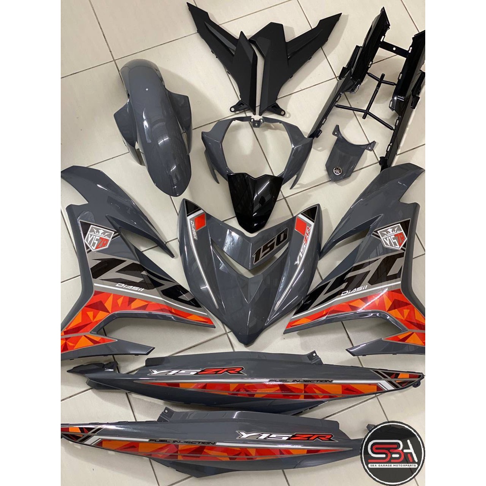COVERSET YAMAHA Y15 YSUKU Y15ZR V1 V2 DIASIL GREY ORANGE GREY TANAM ...