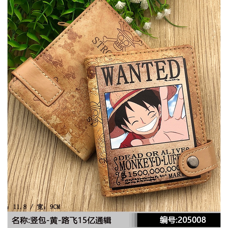 Anime One Piece Monkey D. Luffy Short Wallet with Interior Zipper ...