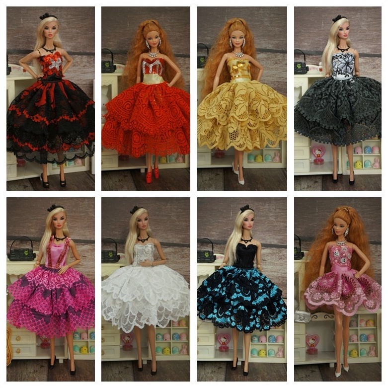 30CM 1/6 Barbie Princess Dress Wedding Dress Evening Ceremony Short ...