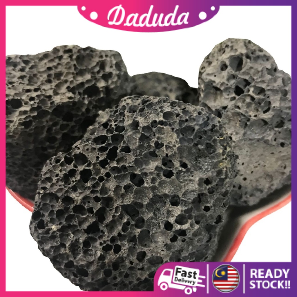 BLACK VOLCANIC LAVA ROCK AQUARIUM STONE BATU GUNUNG BERAPI PASIR MALANG ...