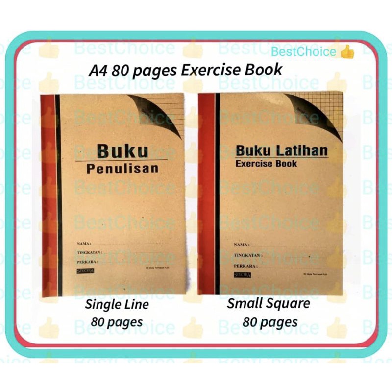 Ready Stock~A4 Kraft Cover Exercise Book / Buku Latihan 80pages (1 book ...