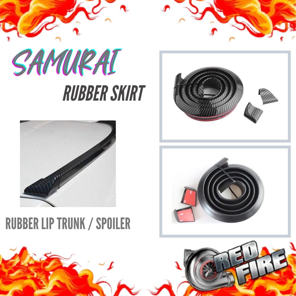 Samurai Rear Bonnet Spoiler Black Carbon Ducktail Lip Rubber Strip ...