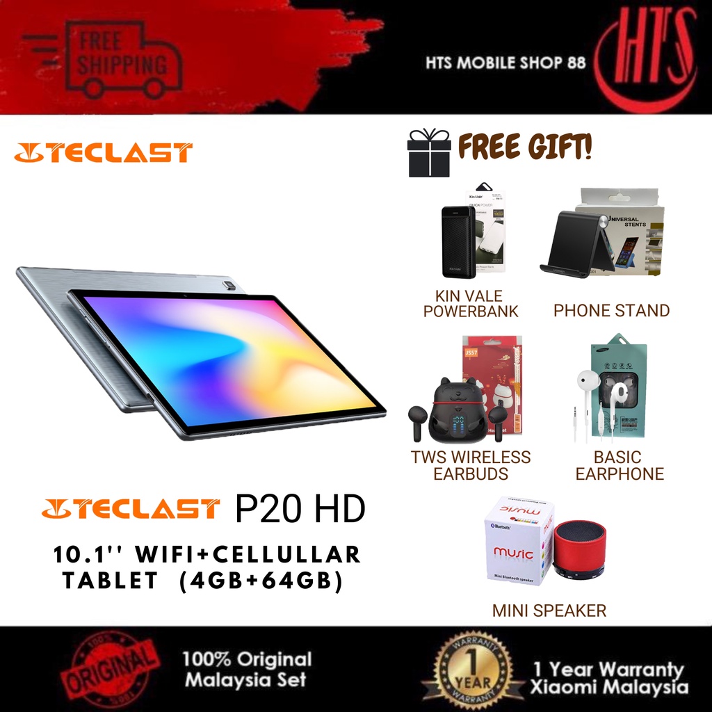 Teclast P20HD Tablet (4GB+64GB)1 Year TELCAST MSIA Warranty 10.1"Wifi ...