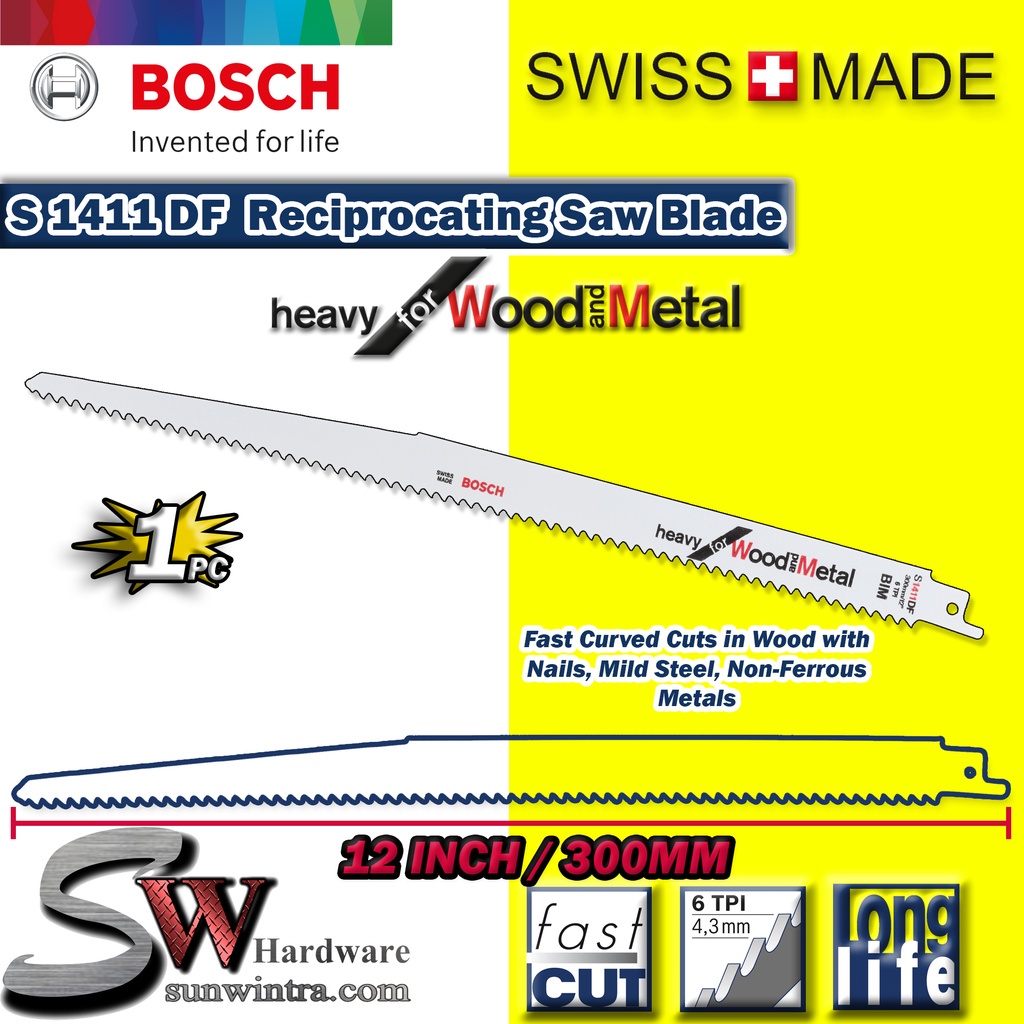 Bosch Reciprocating Saw Blades SabreSaw Blade Heavy for Metal 12 ...