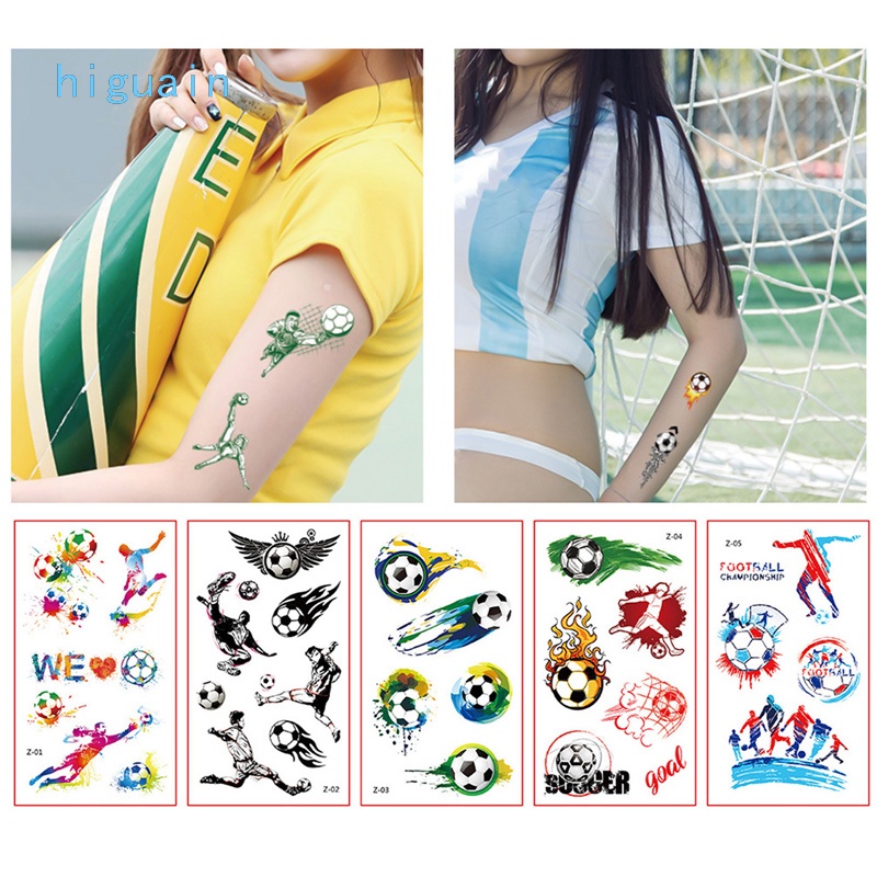 10 pcs/set Temporary Tattoos Football Baseball basketball rugby Soccer ...