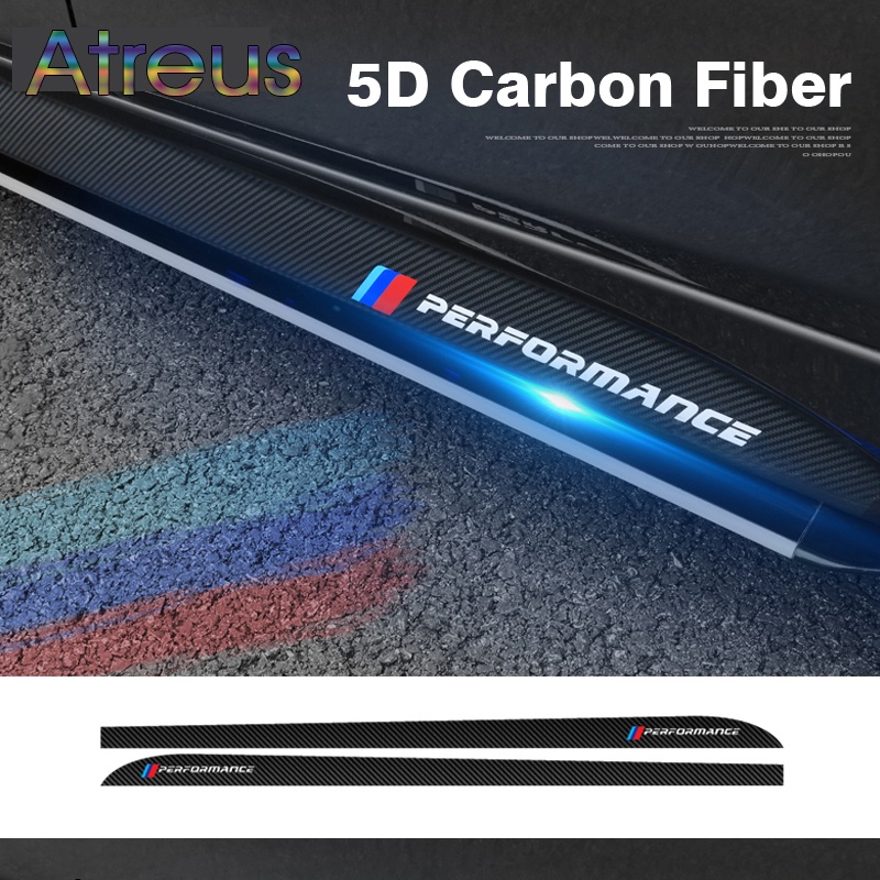 Performance Carbon Car Side Skirt Sill Stripe Body Decals Sticker For ...