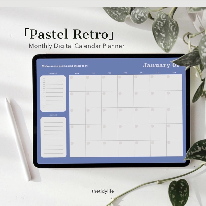 Monthly Digital Calendar Planner / Digital Journal / Digital Planner ...