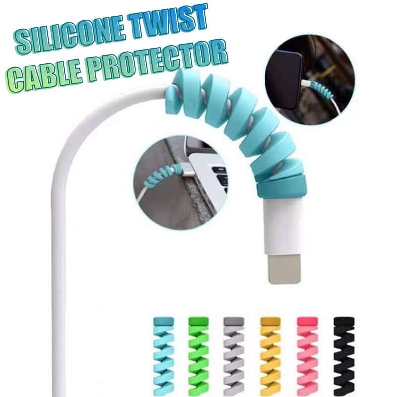 (1 Pc) Colourful Silicone Spiral USB Cable Protector | Shopee Malaysia