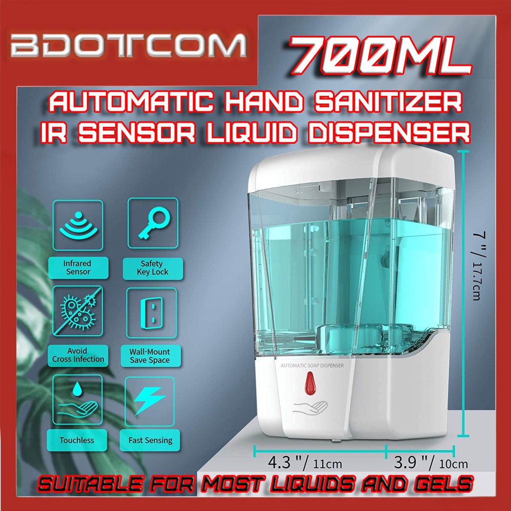[READY STOCK] Automatic Hand Sanitizer IR Sensor Touch-Free 700ml ...