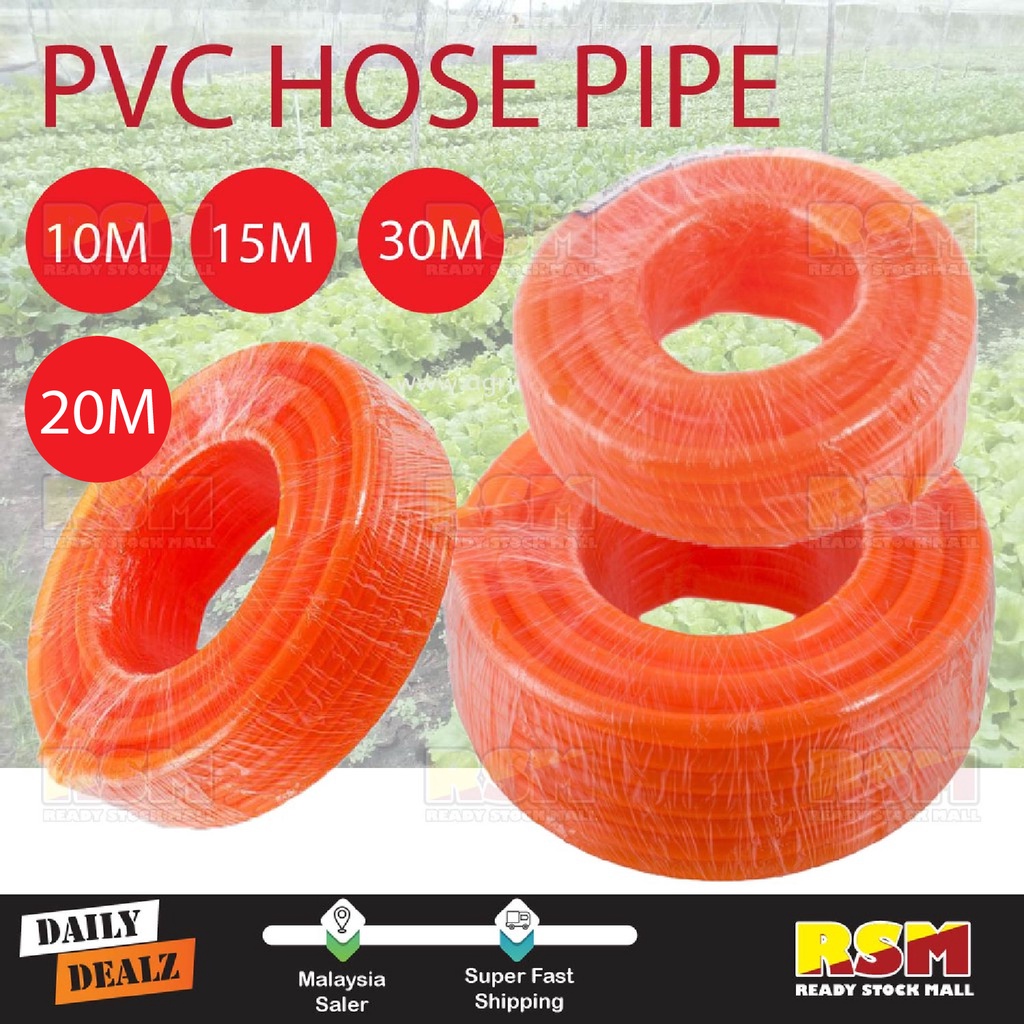 Garden Hose Pipe PVC Rubber Water Tube Lawn 10m / 15m / 20m / 30m Getah ...