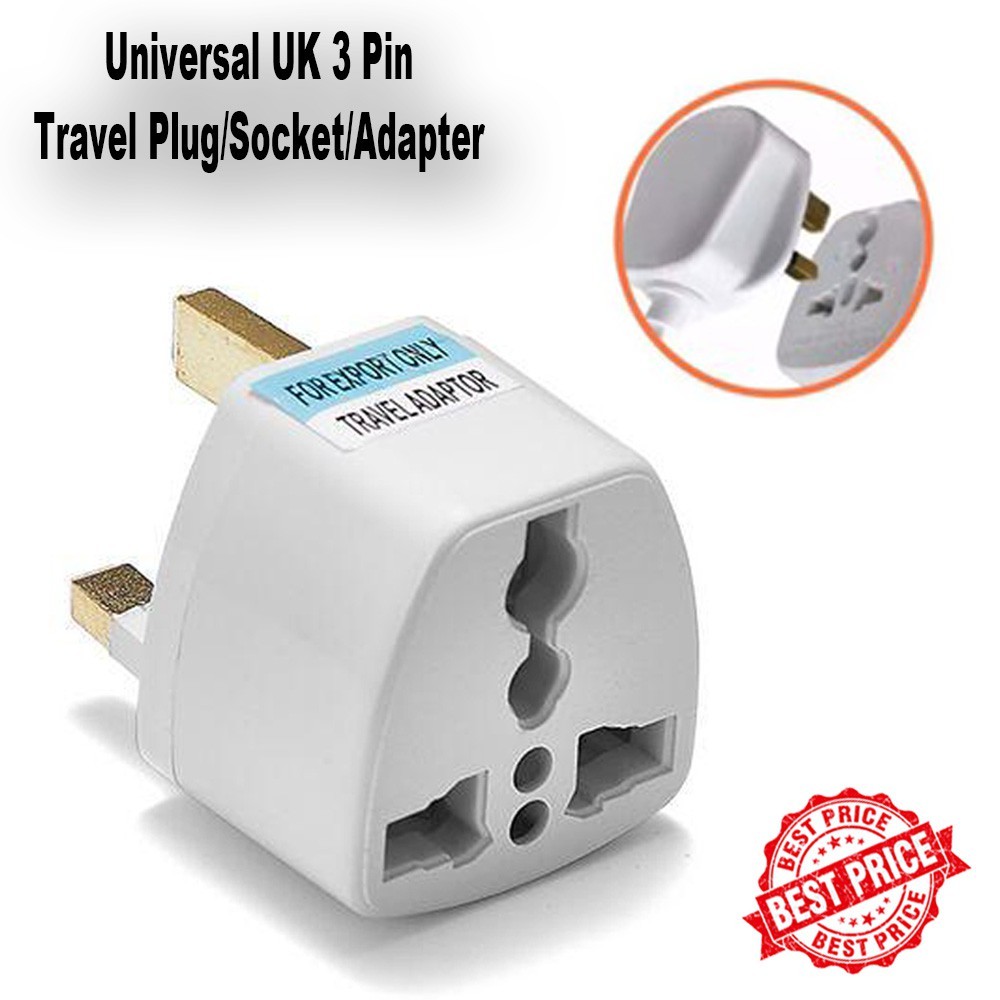 Universal/International UK 3 Pin Travel Plug/Socket/Adapter | Shopee ...