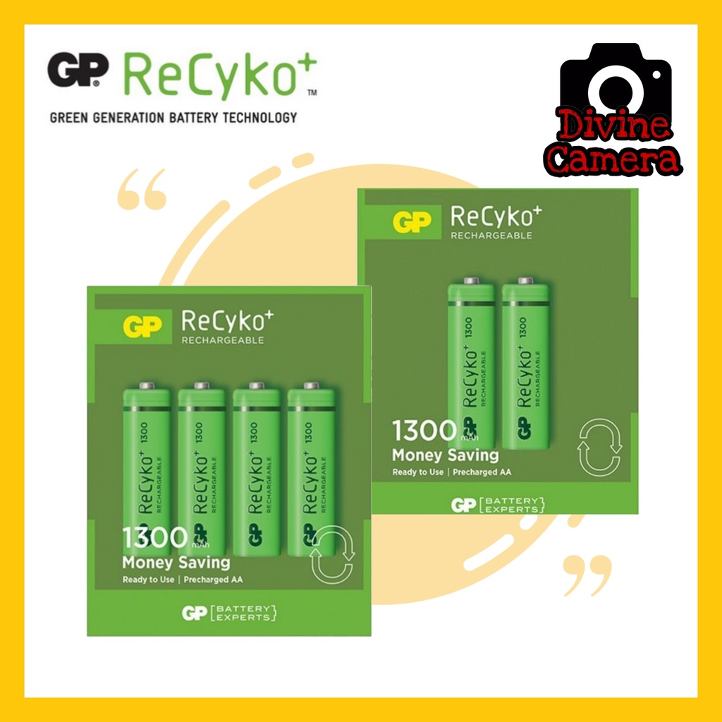 GP Recyko+ Rechargeable Battery -AA (1300mAh) / GP ReCyko+Rechargeable Battery AA ( 2100mAh ...