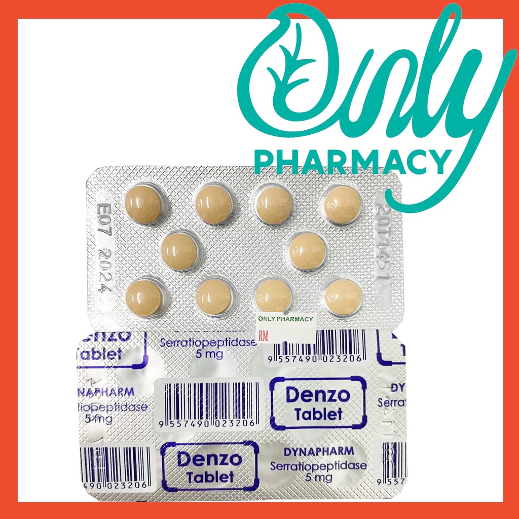 Denzo 5mg Tablet (Serratiopeptidase) 10's/strip | Shopee Malaysia