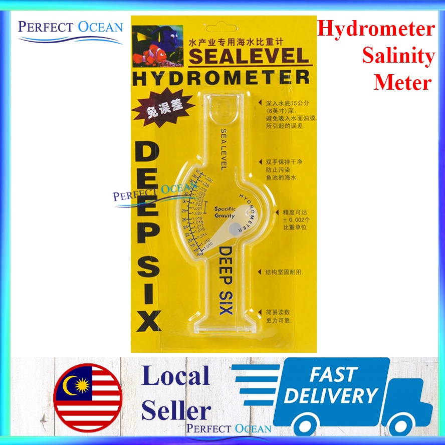 Hydrometer Salinity Meter Marine Tank Saltwater Aquarium Test Garam ...