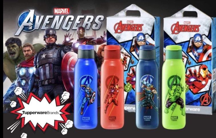 Tupperware Avengers eco bottle Flip Top 750ML Avenger Botol Air Tumbler ...