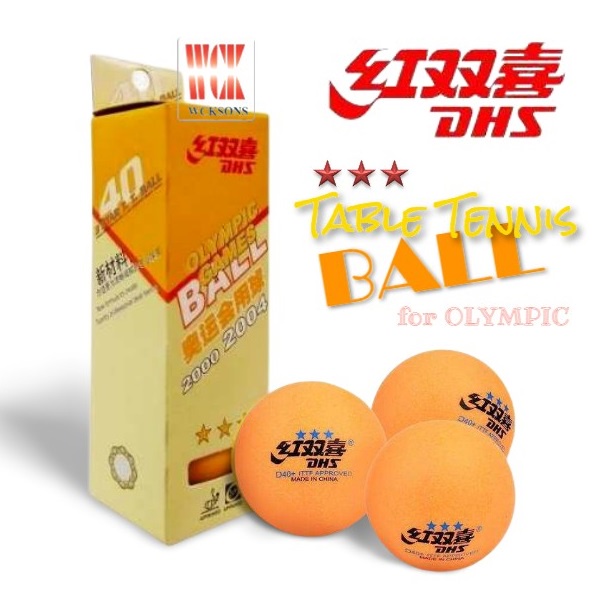 DHS 3-STAR 40MM TABLE TENNIS BALL 1840A ( BOX OF 3 PCS ) | Shopee Malaysia