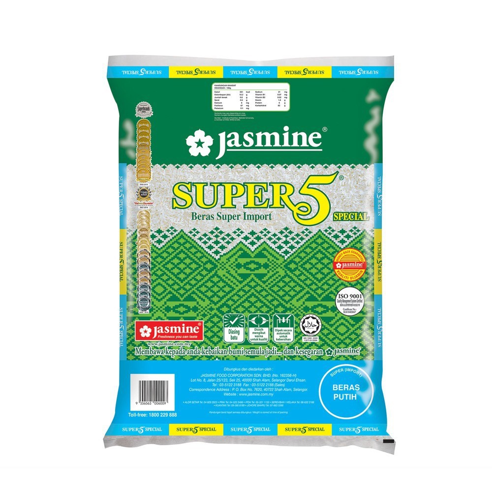 100% ORIGINAL Jasmine Super 5 Import 1kg Rice | Shopee Malaysia