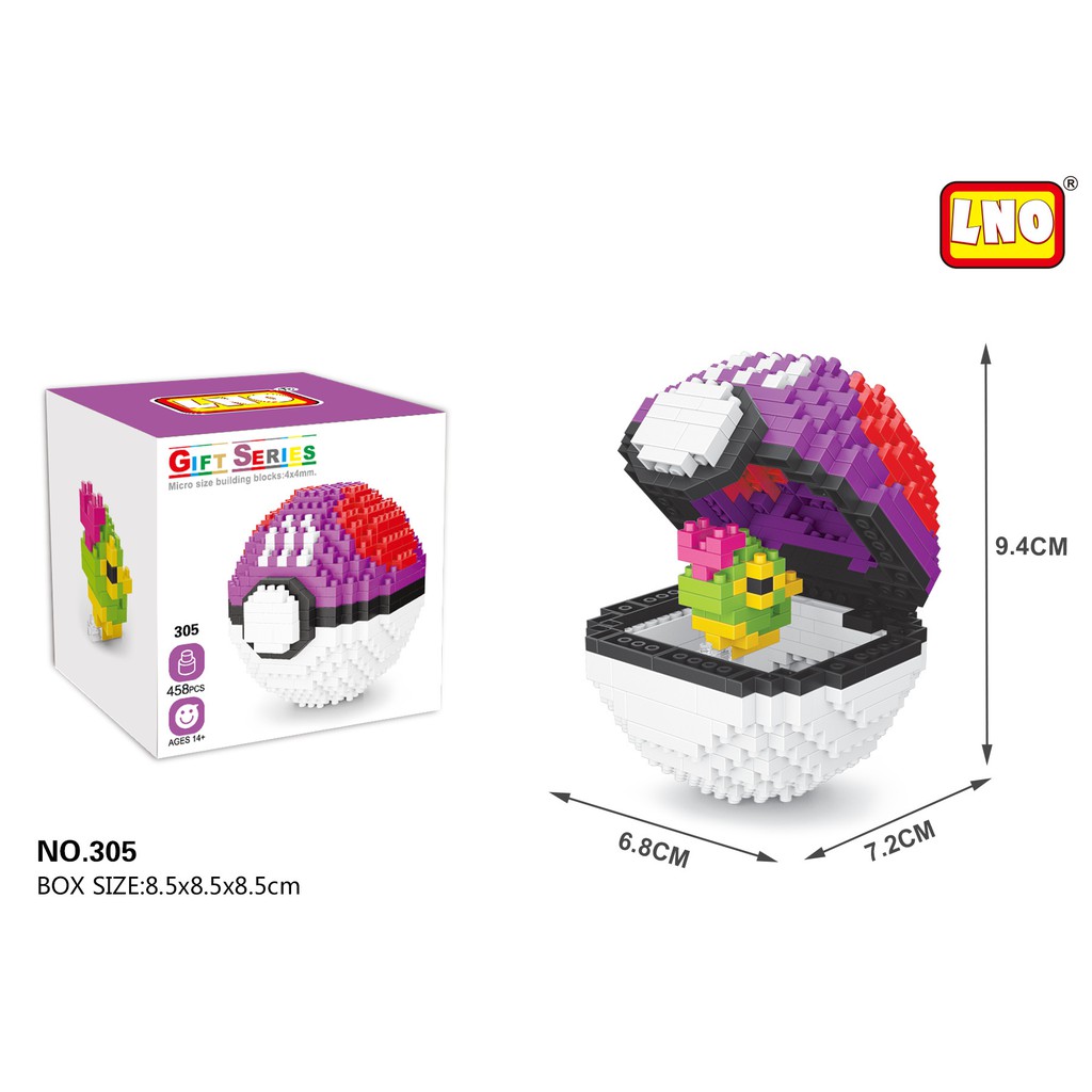 Nano Blocks Pocket Monster Bikachu Pokeball Building Blocks Pokemon ...