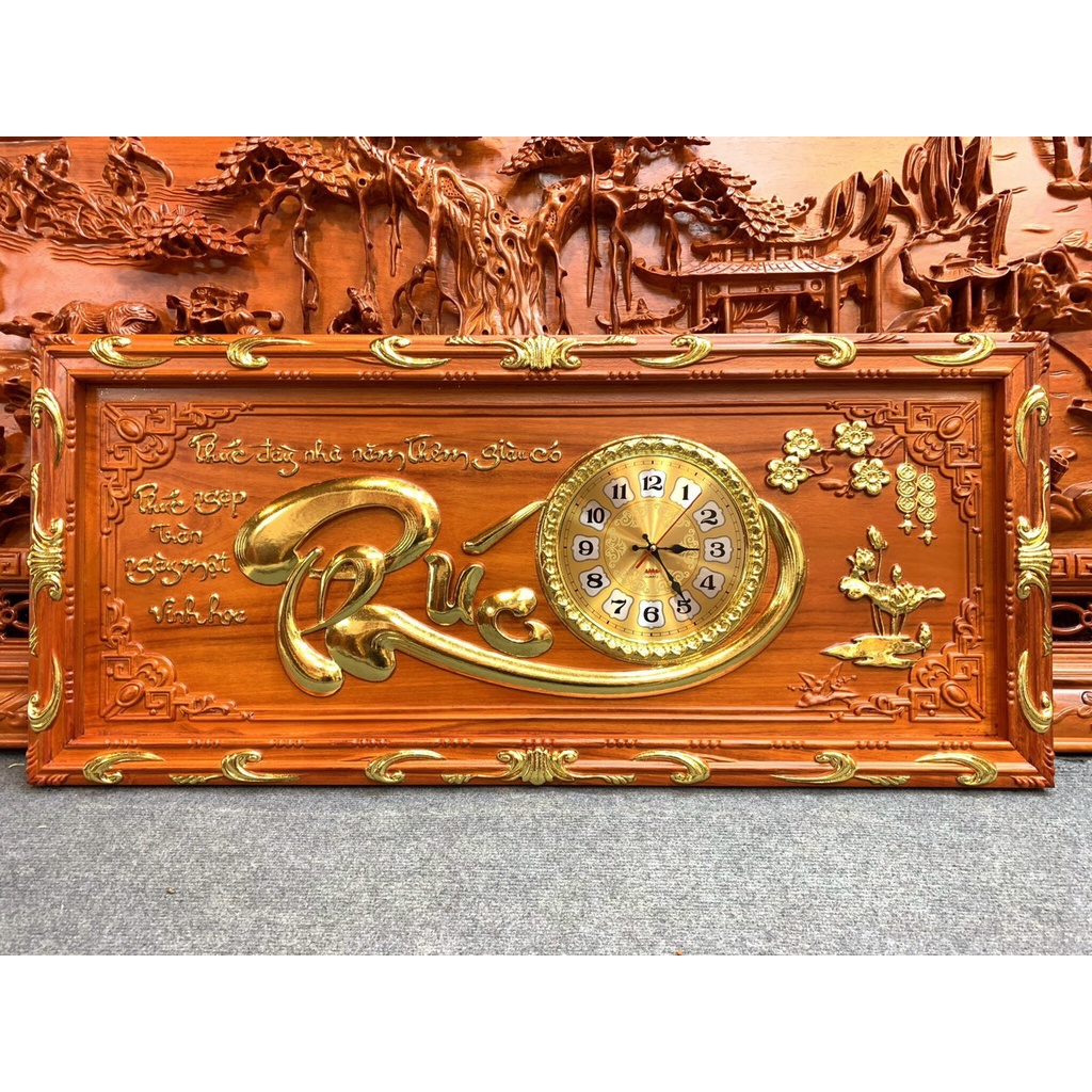 Red Incense Wood Clock Wall Sculpture Calligraphy Letter Size ...