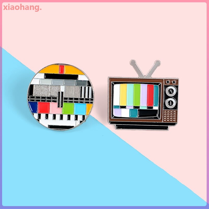 Retro No Signal Color TV Metal Pins Hard Enamel Pins Brooches Badges ...