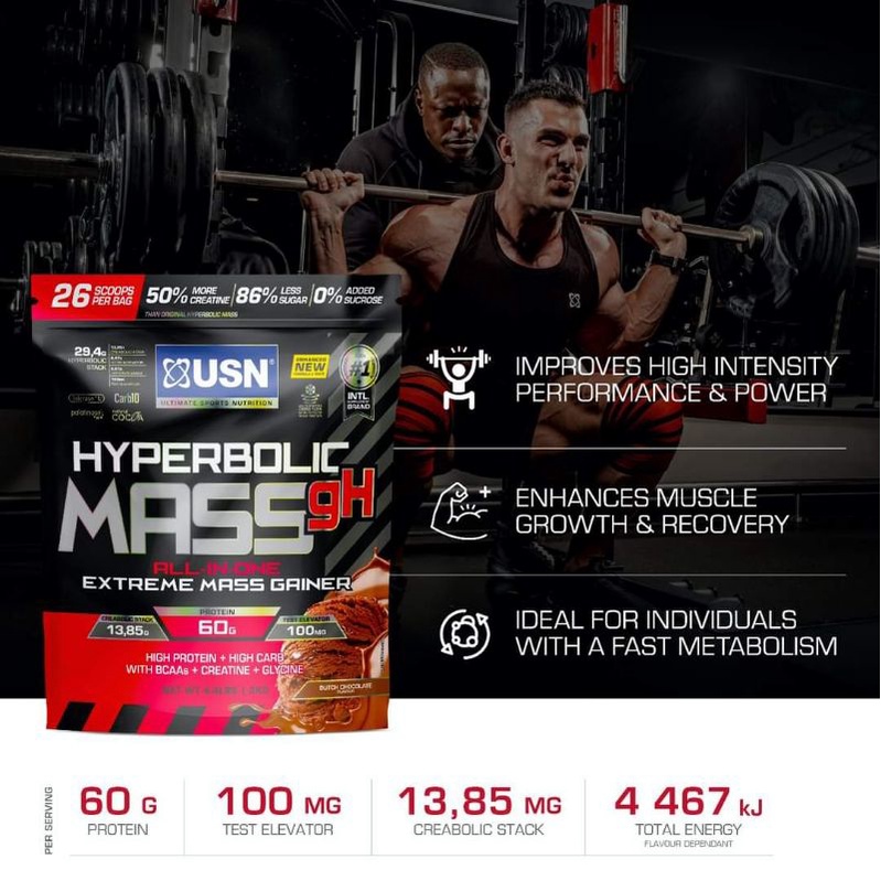 [Ready Stok] USN Hyperbolic GH All-In-One Mass GAINER 6kilo | Shopee ...