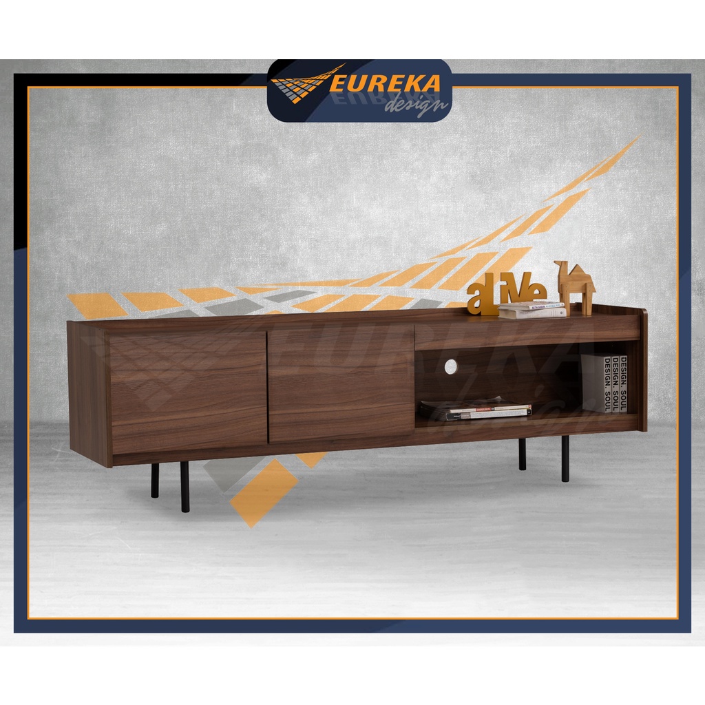 EUREKA DIY 6ft TV Cabinet Console Hall Modern Industrial Wood Metal ...