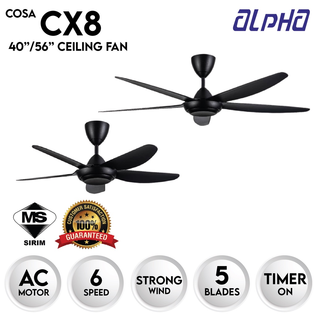 Alpha COSA Ceiling Fan (40Inch / 56Inch) 6-Speed Remote Control COSA ...
