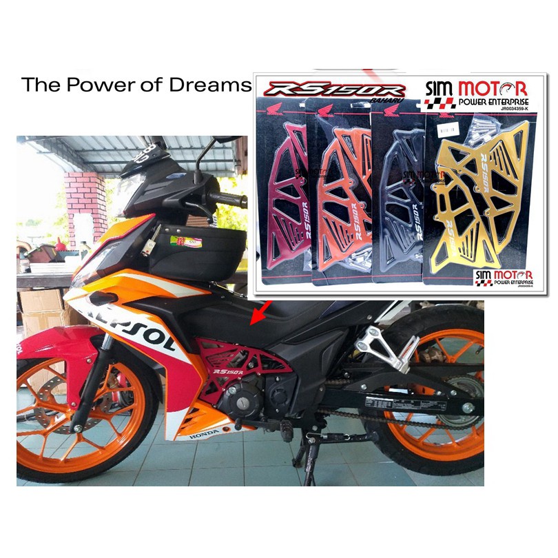 RS150R V1 V2 SIDE ENGINE COVER ALLOY CNC SET / HONDA RS-150 RS150R ...